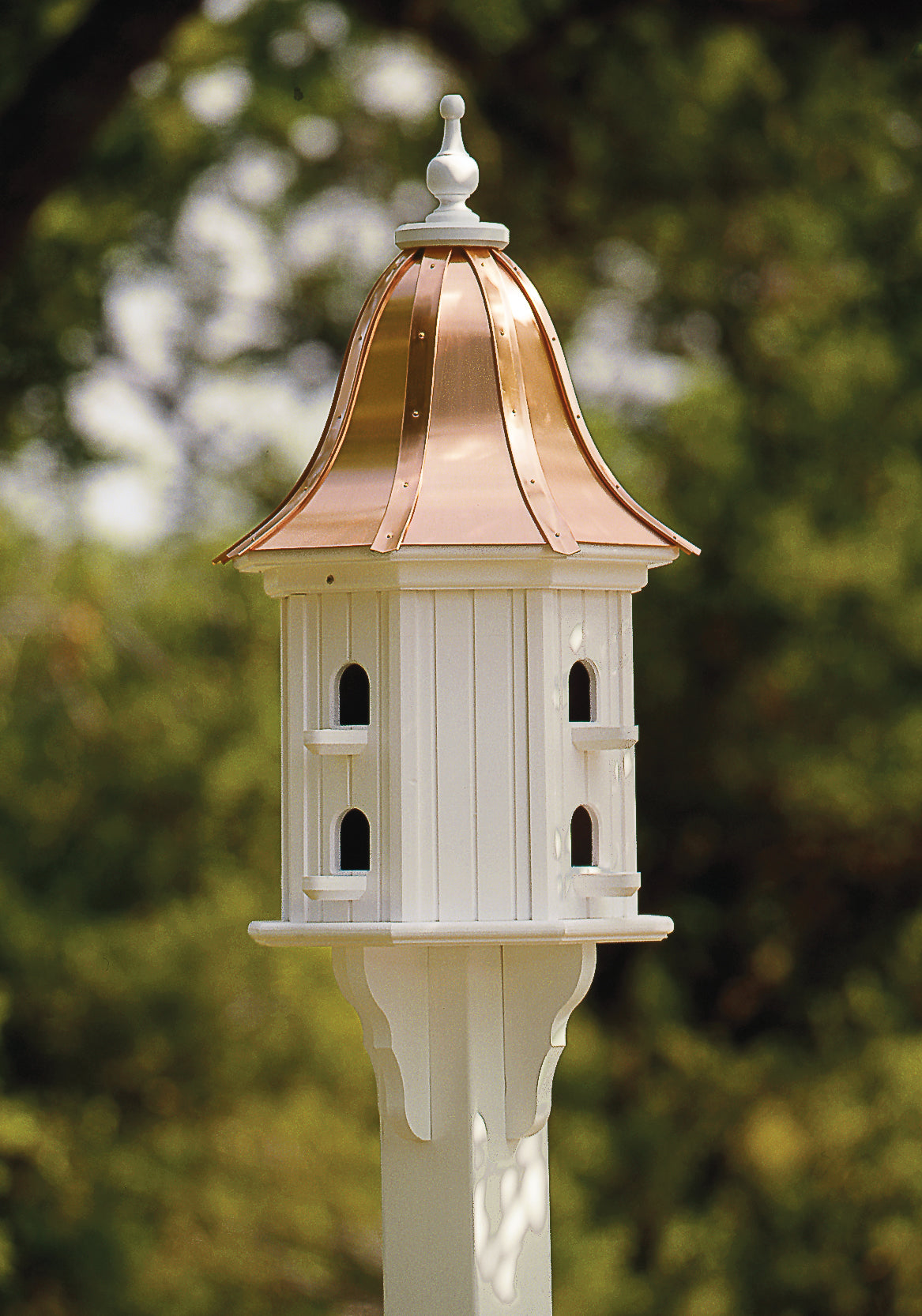 Two Level Birdhouse with Copper Roof – Charleston Gardens