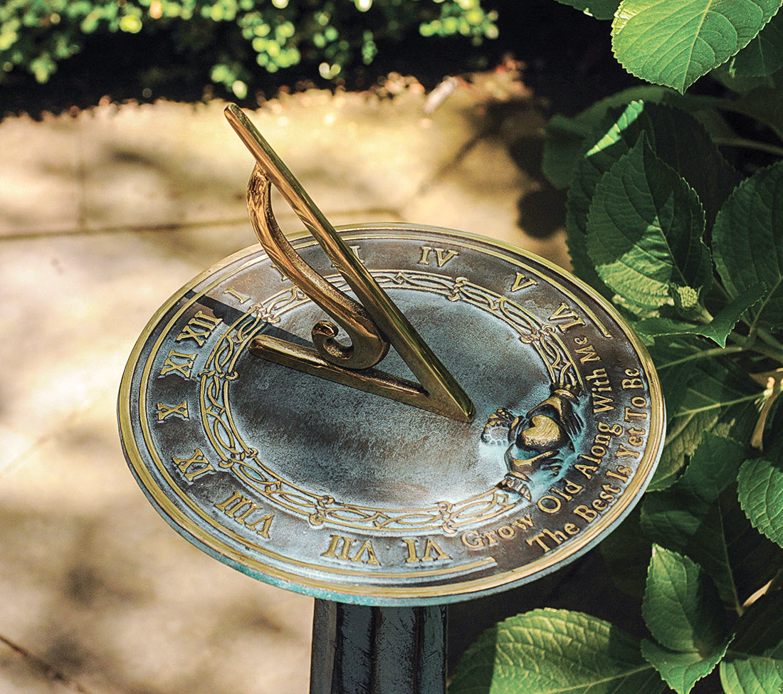 Grow Old Along With Me Sundial and Stand – Charleston Gardens